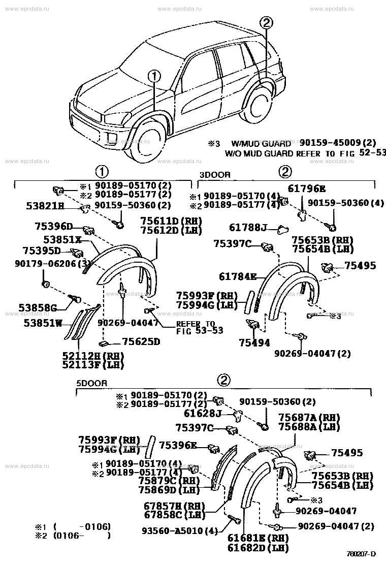 Брызговики — 2 — Toyota RAV4 (II), 2 л, 2003 года | аксессуары | DRIVE2