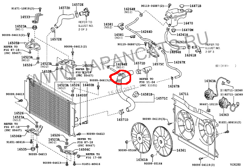 Пластиковый патрубок между радиатором и мотором 1ADFTV — Toyota Avensis ...