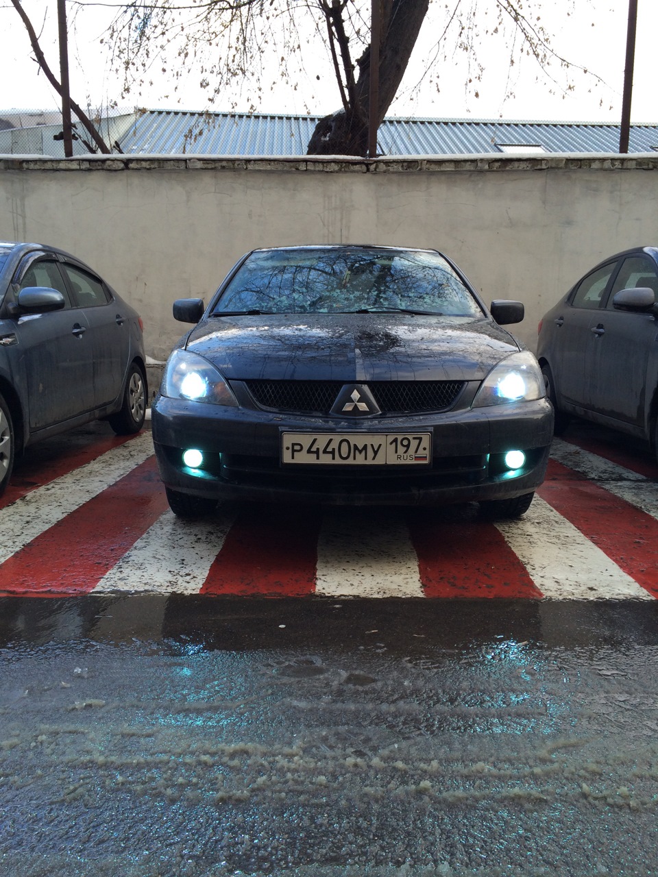 Инсталляция фар с линзами — Mitsubishi Lancer IX, 1,6 л, 2006 года ...