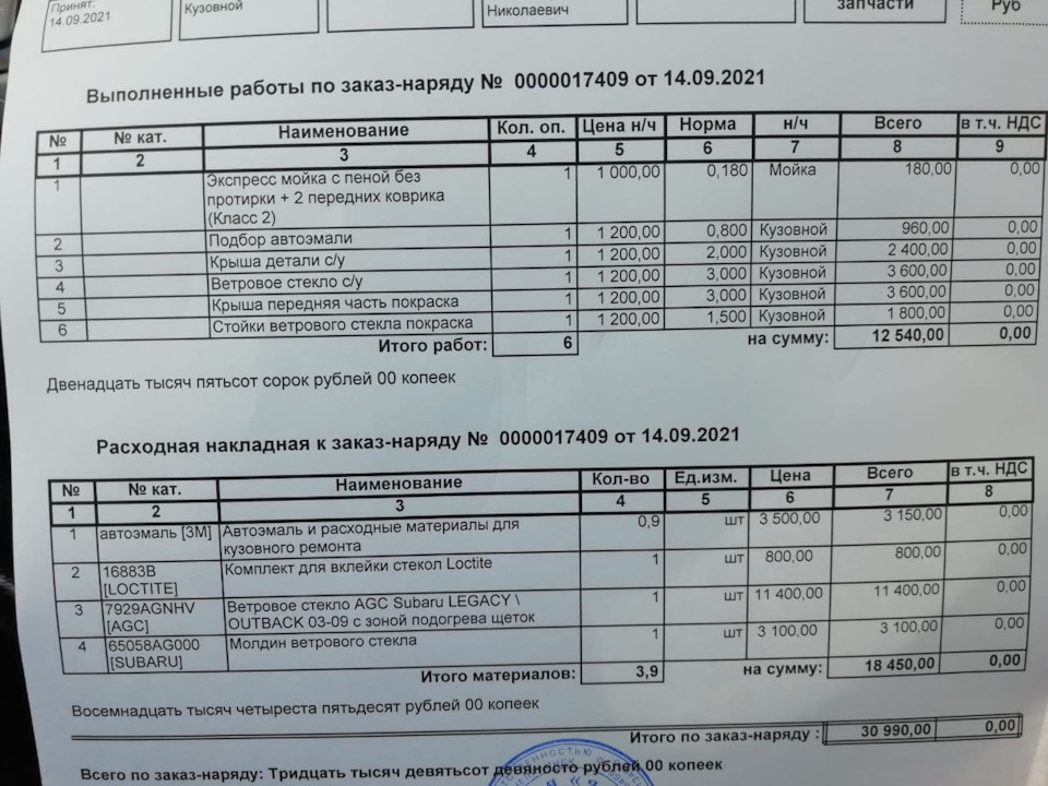 24. — замена лобового и ремонт "рамки" — Subaru Outback (BP), 2,5 л ...