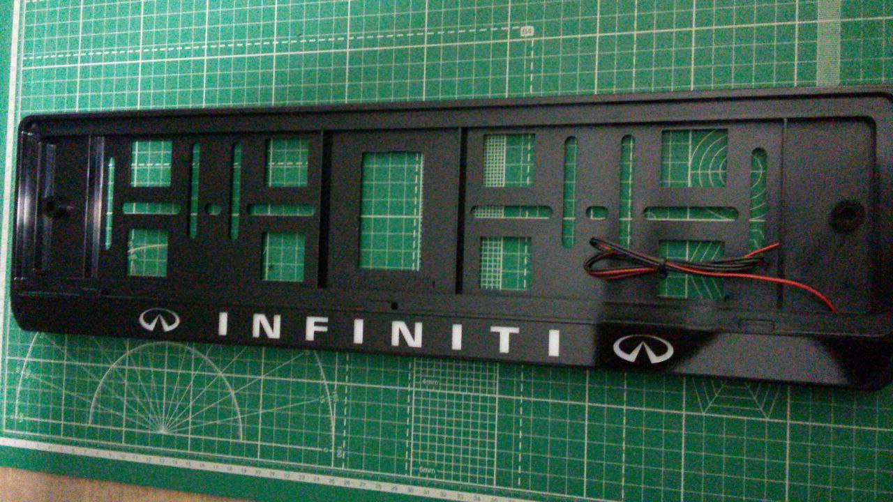 Номерная рамка с подсветкой — Infiniti FX (2G), 5 л, 2009 года ...
