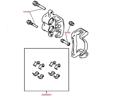4605A057 КОМПЛЕКТУЮЩИЕ, КОЛОДКИ ДИСКОВОГО ТОРМОЗА Mitsubishi | Запчасти ...
