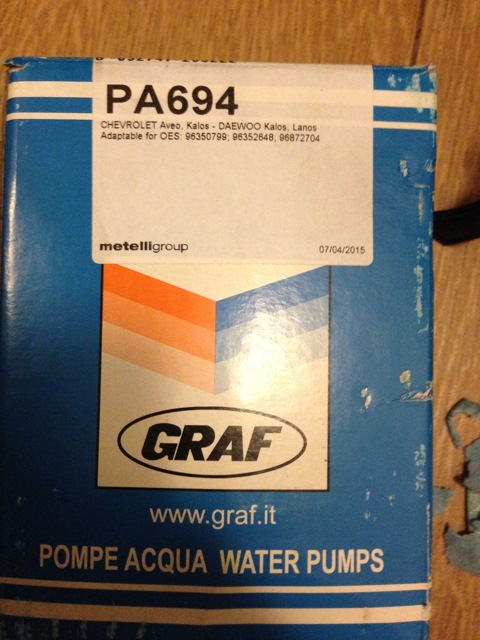 96872704 Насос водяной / Daewoo Chevrolet Aveo, Lanos, Rezzo 1.3-1.6 97 ...