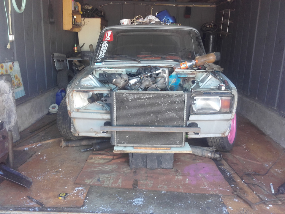 примерка радиатора m30b25 — Lada 21058, 2,5 л, 1990 года | тюнинг | DRIVE2