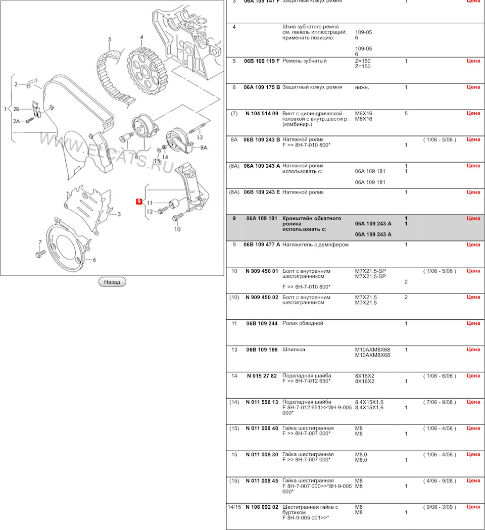 Замена ГРМ на комплект от мотора BFB. — Audi A3 (8L), 1,8 л, 2000 года ...