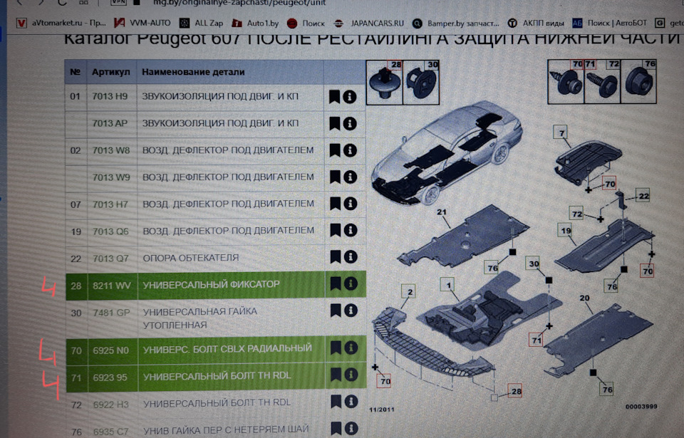Защита пер.бампера, крепеж — Peugeot 607, 2,2 л, 2005 года | своими ...
