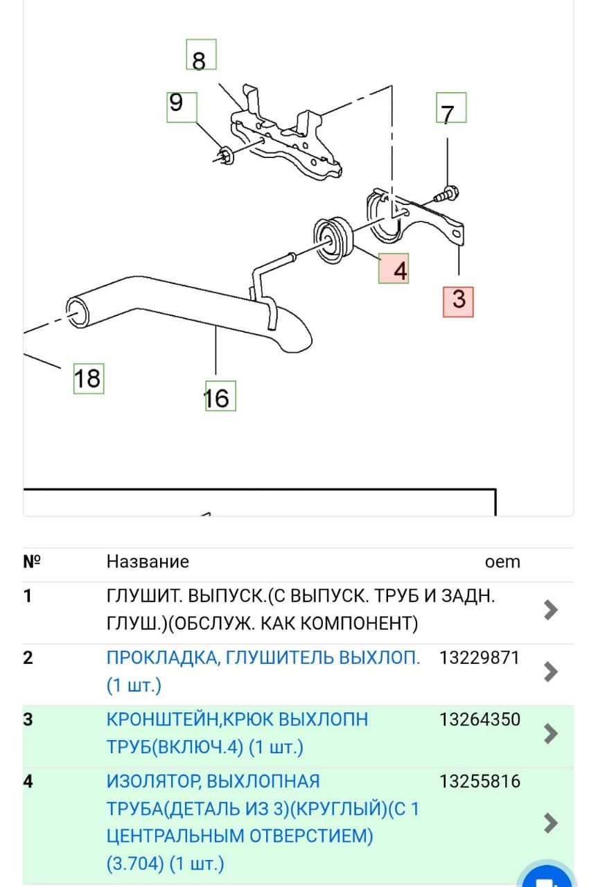 13255816 Демпферная втулка глушителя GM | Запчасти на DRIVE2