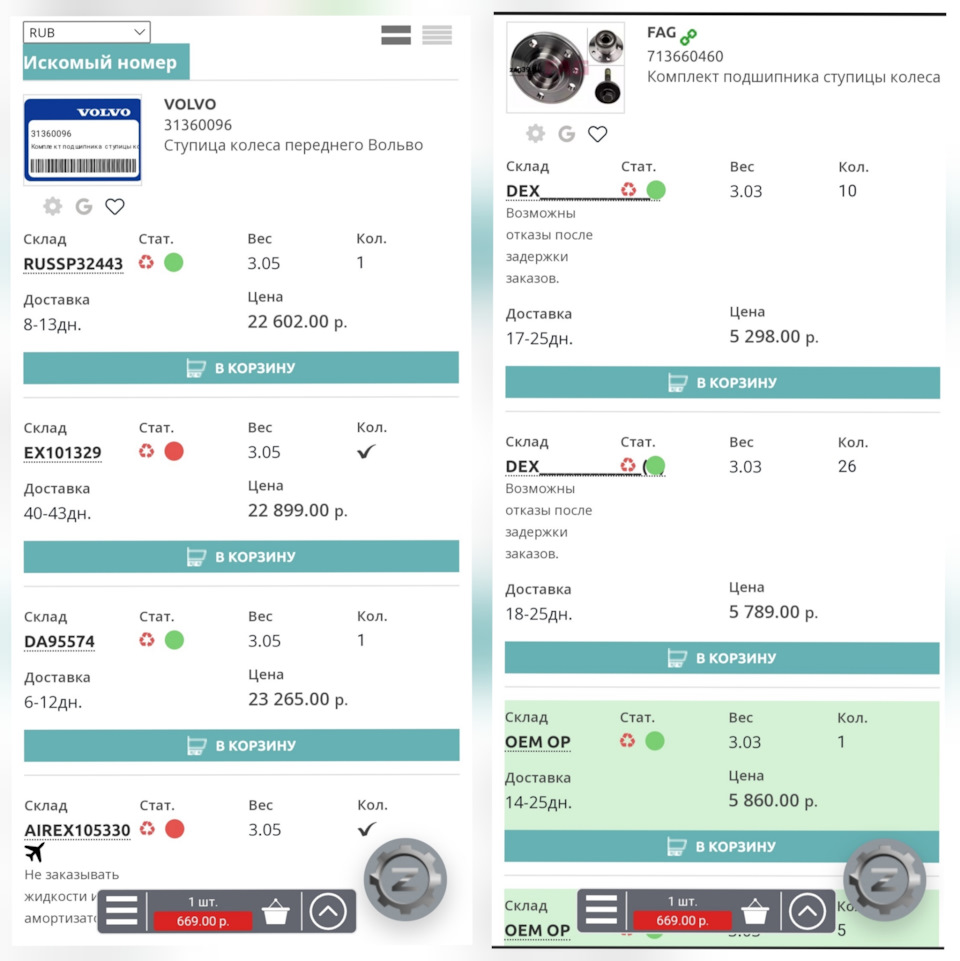 713660460 Комплект подшипника колеса FAG | Запчасти на DRIVE2