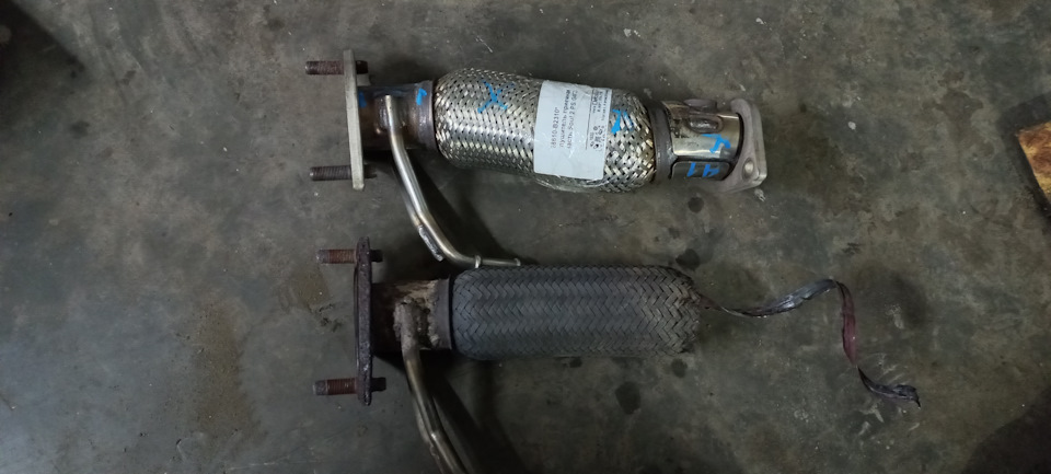 Замена приёмной трубы выхлопной системы. — KIA Soul (2G), 1,6 л, 2016 ...