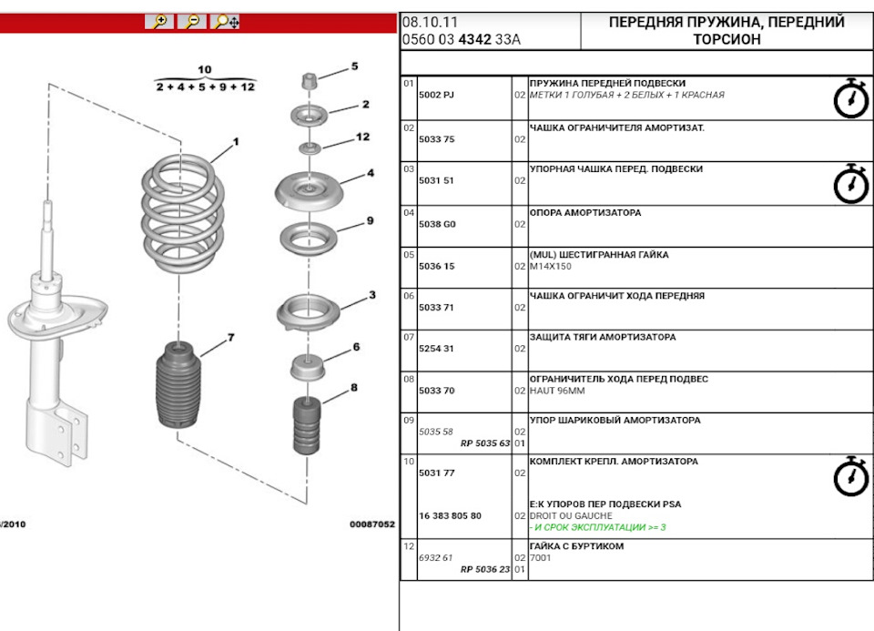 503177 Комплект опоры амортизатора Peugeot Citroen | Запчасти на DRIVE2