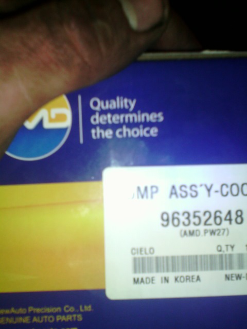 96352648 Помпа водяная Daewoo Nexia 1.5 SOHC/Lanos 1,3 GM | Запчасти на ...