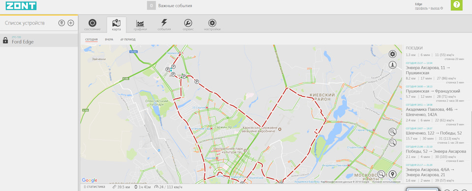 Установка сигнализации Zont ZTC-720 — Ford Edge (2G), 2,7 л, 2016 года | другое | DRIVE2