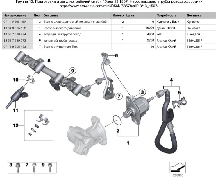 13537639073 напорный трубопровод BMW | Запчасти на DRIVE2