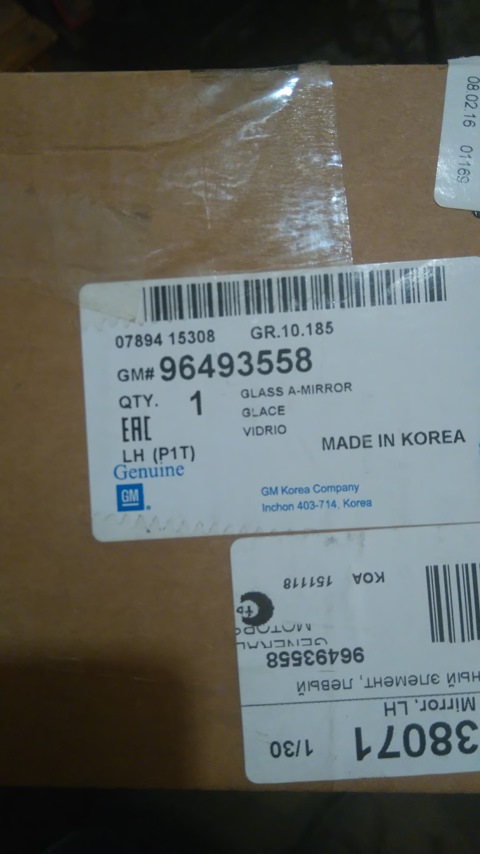 96493558 стекло зеркала заднего обзора GM | Запчасти на DRIVE2