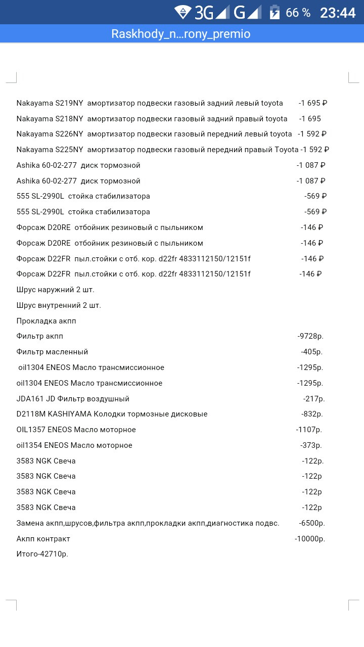 Запись от 22 августа 23:46 — Toyota Corona Premio (T210), 2 л, 1996 ...