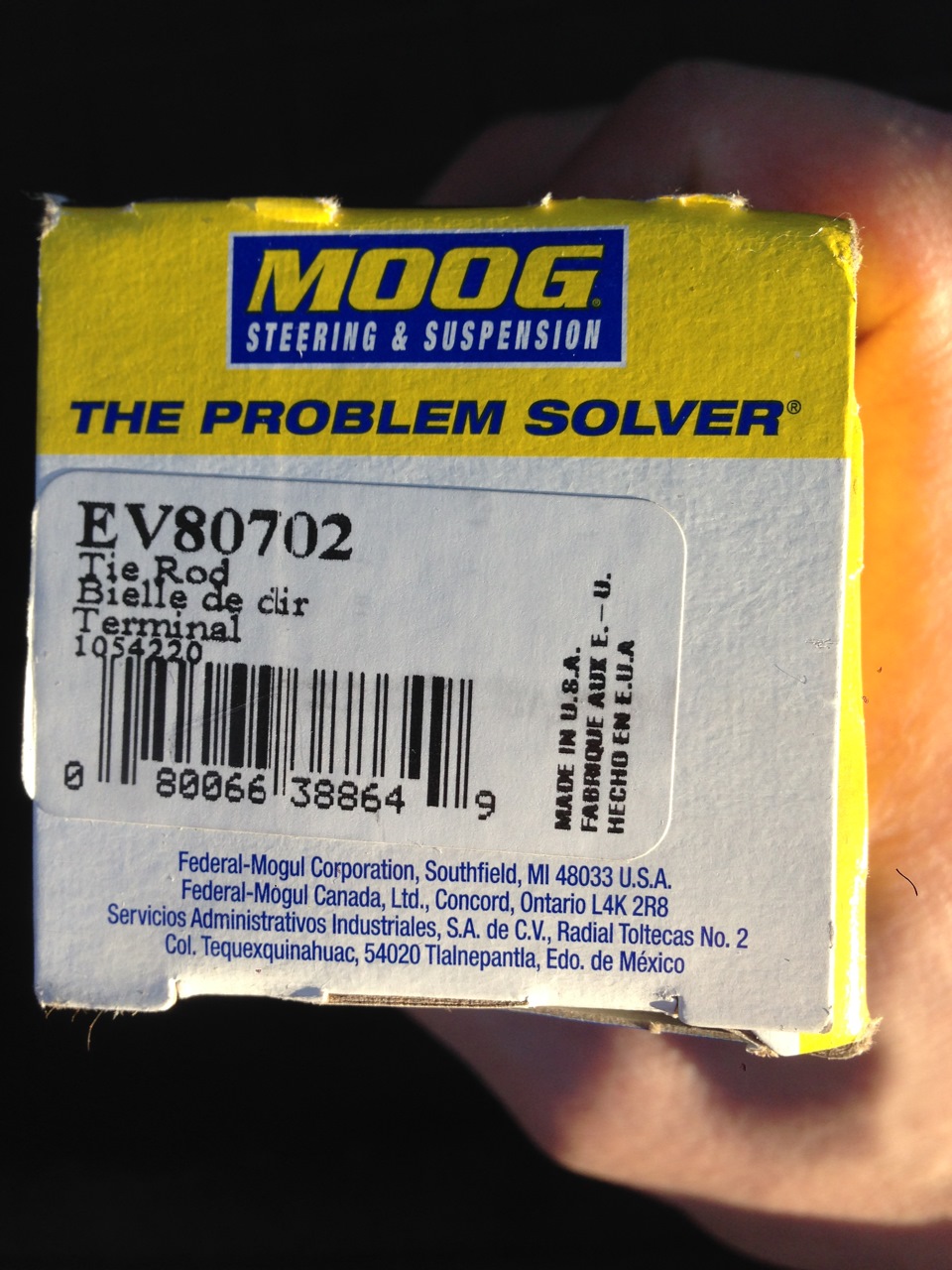 EV80702 Осевой шарнир, рулевая тяга MOOG | Запчасти на DRIVE2