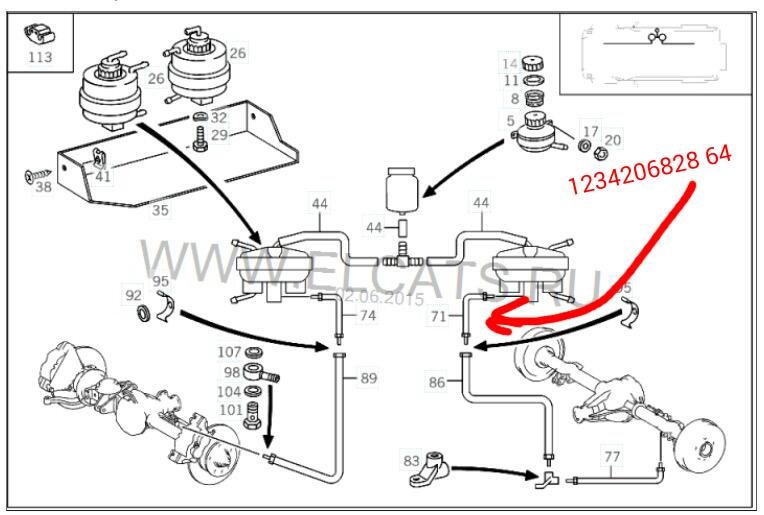 #79 Замена трубки привода блокировки дифференц.зад.мост. — Mercedes ...