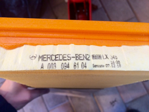 A0030946104 Элемент фильтрующий воздушный MERCEDES | Запчасти на DRIVE2