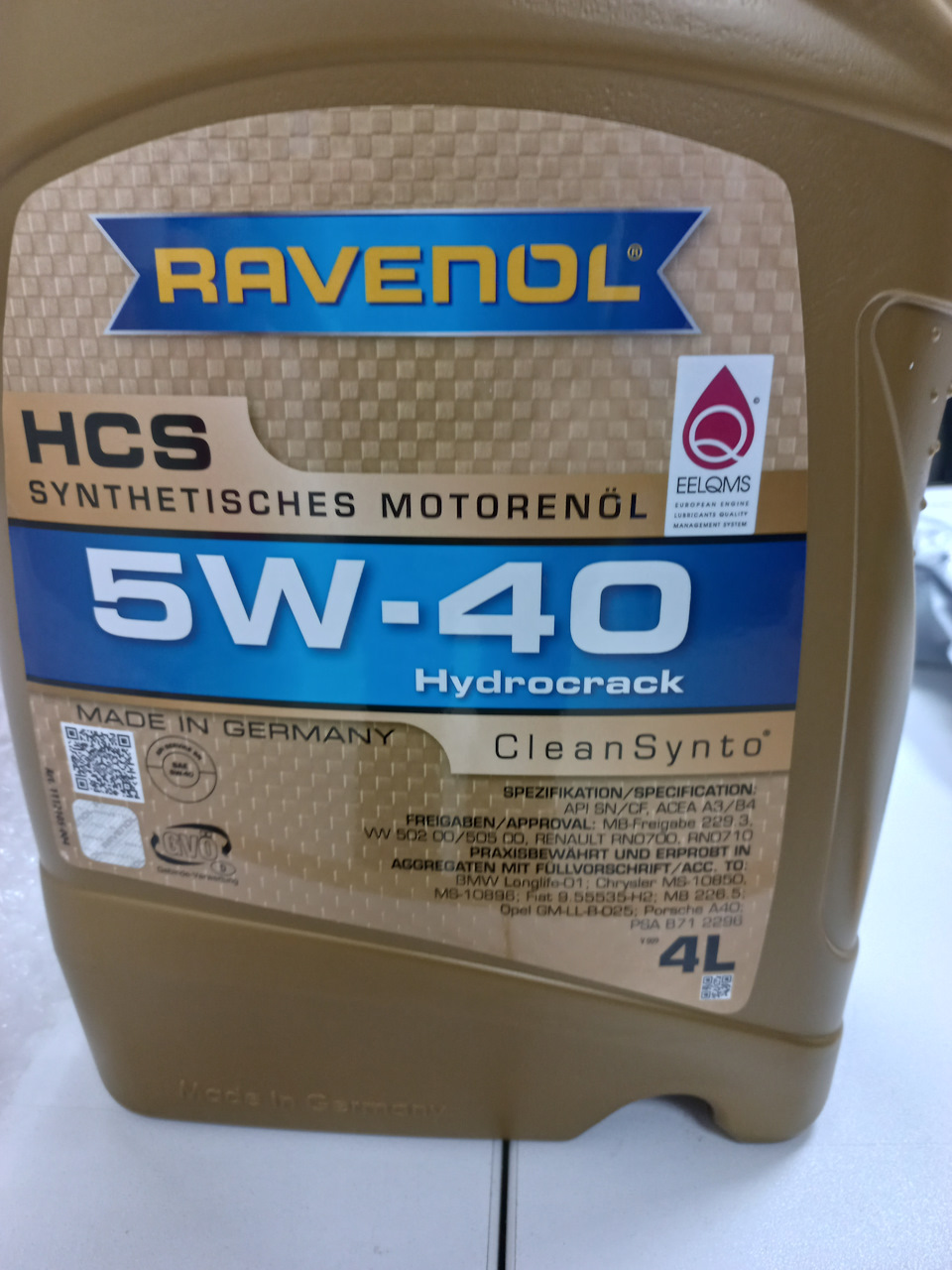 Ravenol HCS 5W40, API SN, MB 229.3, VW 502/505, RN 0700/0710 — DRIVE2