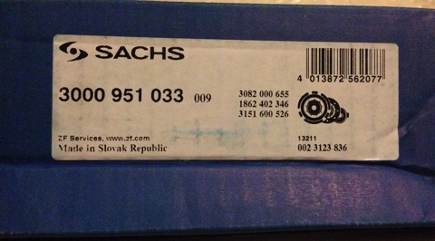3000951033 Сцепление, комплект SACHS | Запчасти на DRIVE2