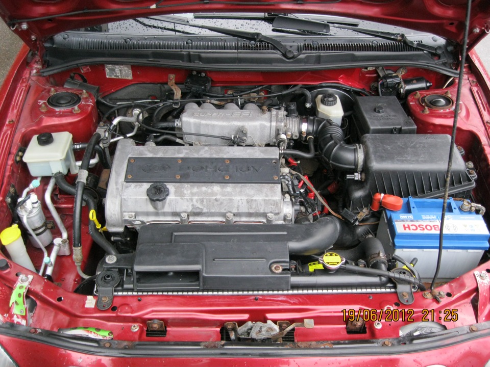 Мойка двигателя (после замены сцепления) — KIA Shuma I, 1,5 л, 1999 ...