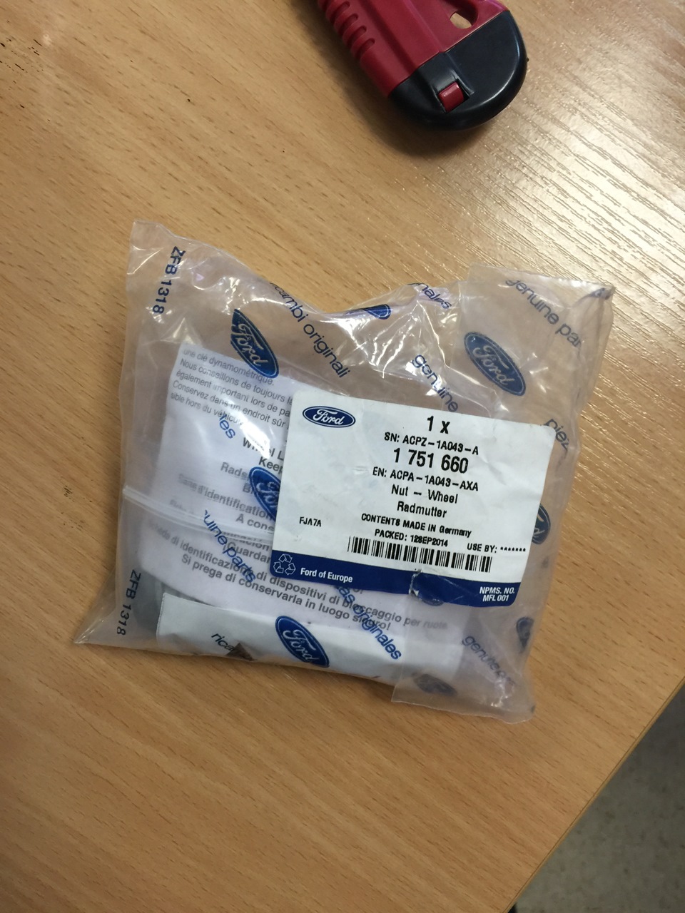 1751660 Комплект секретных болтов крепления колеса / 13~ Ford ...