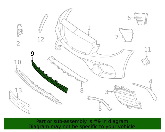 A2138858804 Center Grille (Lower) Mercedes | Запчасти на DRIVE2