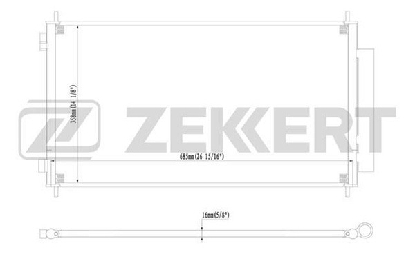 MK3014 Радиатор кондиционера Honda CR-V III 06- ZEKKERT | Запчасти на ...
