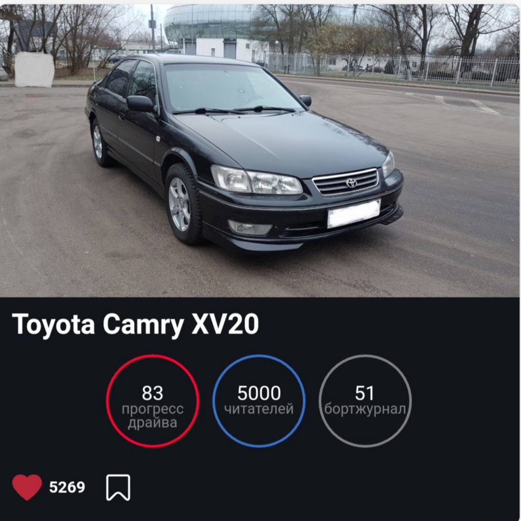 5000 подписчиков — Toyota Camry (XV20), 2,2 л, 2001 года | рейтинг и ...