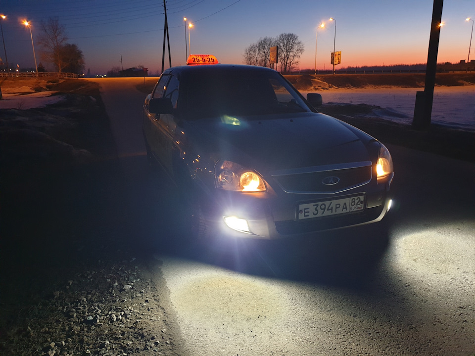 Новый бампер и лед птф — Lada Приора седан, 1,6 л, 2017 года | тюнинг ...