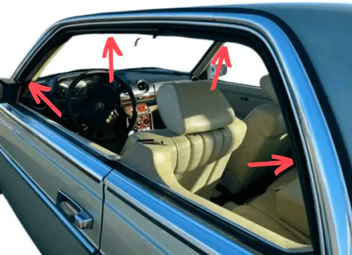 Нанесение флока на уплотнительные резинки — Mercedes-Benz W123, 2,8 л ...