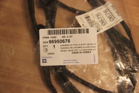 96950676 Жгут электропроводки передних противотуманных фар GM ...