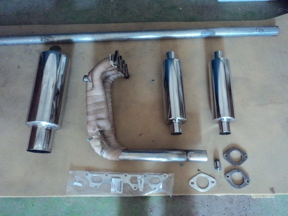 Прямоточный выхлоп (сбор и подготовка) — Mitsubishi Lancer IX, 1,6 л ...