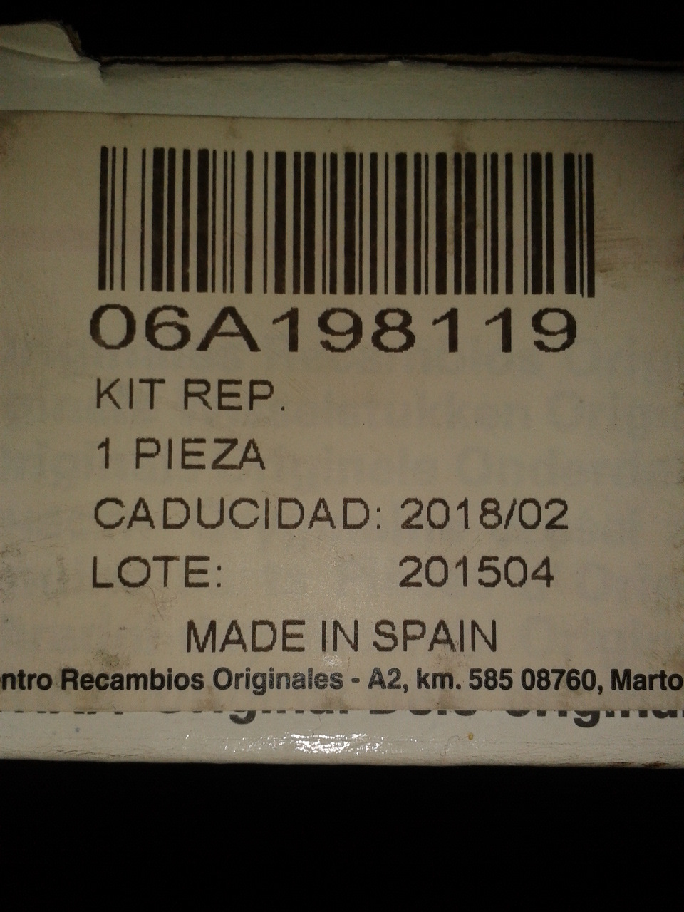 06A198119 Ремкомплект грм VAG | Запчасти на DRIVE2