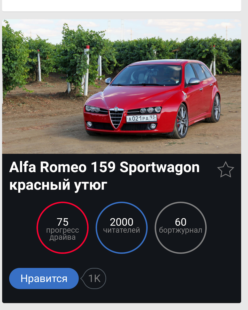2000. — Alfa Romeo 159 Sportwagon, 1,8 л, 2009 года | просто так | DRIVE2