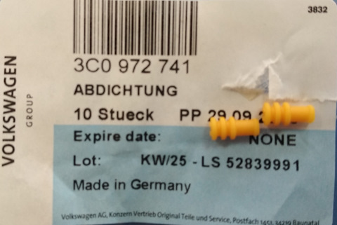 3C0972741 Уплотнитель провода VAG | Запчасти на DRIVE2