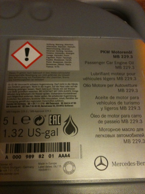 A0009898201 Масло моторное 1л Mercedes | Запчасти на DRIVE2