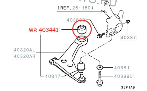MR403441 Сайлентблок Mitsubishi | Запчасти на DRIVE2