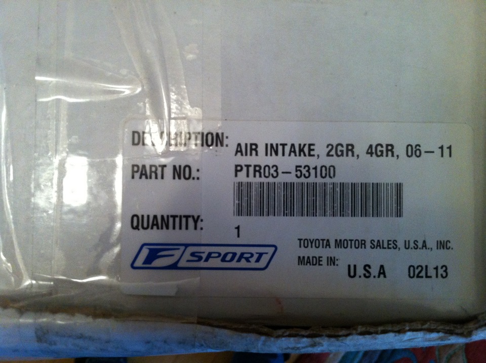 PTR0353100 FSP0RT Cold Air Intake TOYOTA LEXUS | Запчасти на DRIVE2