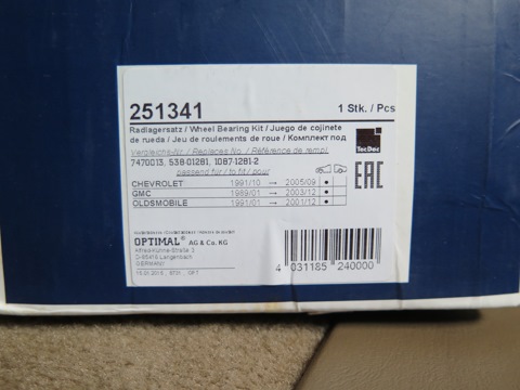 251341 Ступица колеса с подшипником для Chevrolet Blazer, GMC Jimmy ...