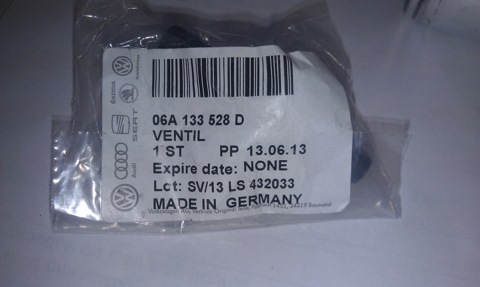 06A133528D Клапан, отвода воздуха из картера VAG | Запчасти на DRIVE2