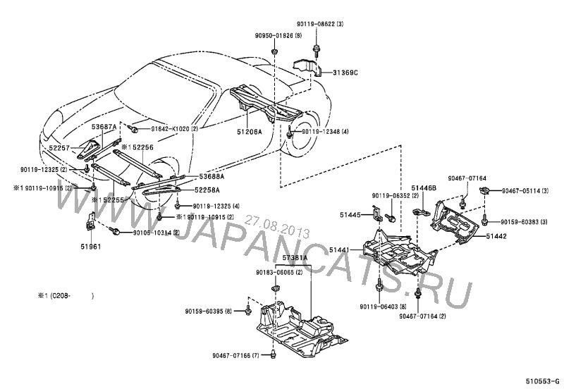 Заводские распорки с 2004г — Toyota MR-S, 1,8 л, 2000 года | наблюдение ...