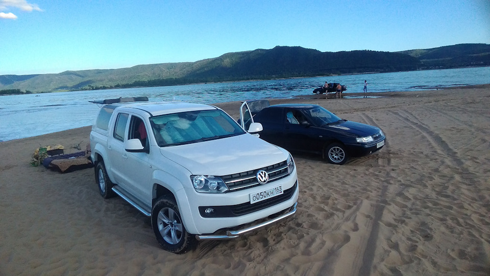 На берегу Волги! — Volkswagen Amarok, 2 л, 2014 года | фотография | DRIVE2