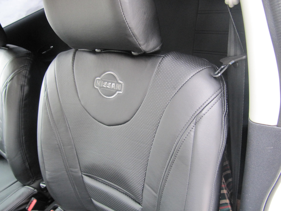 Чехлы для Нисса Альмера из эко кожи, с поясничной потдержской(кирпичики ...