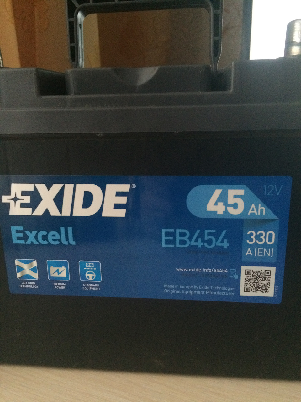 EB454 АКБ Excell 45Ah 300A 234x127x220 (-+) EXIDE | Запчасти на DRIVE2
