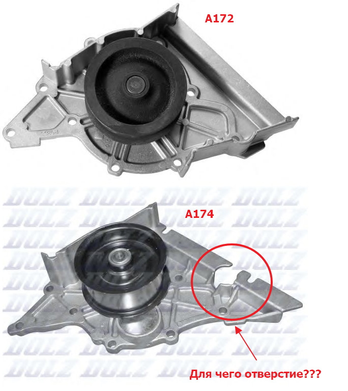 Различие помпы для 2 6 2 8 — Audi 80 B4 2 6 л 1995 года