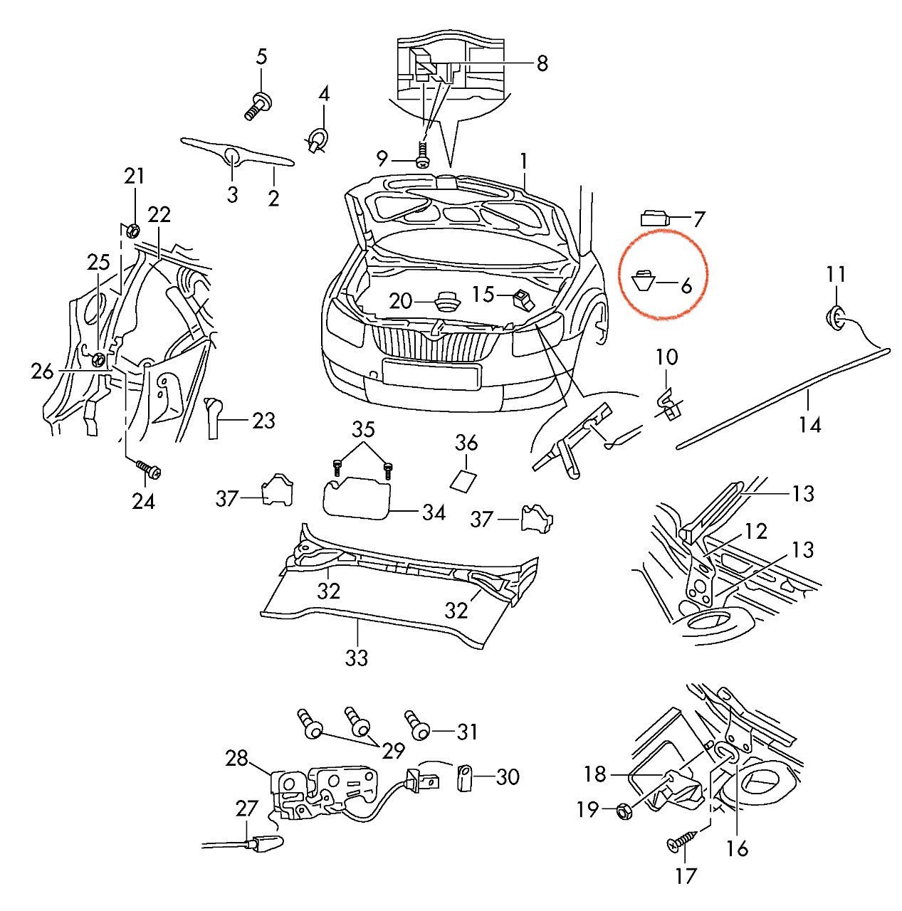 1️⃣1️⃣ — Буфер капота VAG 6U0827525A — Skoda Yeti, 1,2 л, 2012 года ...