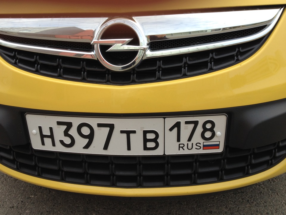 крепление гос номера — Opel Corsa D, 1,4 л, 2012 года | аксессуары | DRIVE2