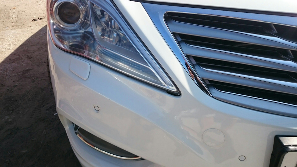 Бампер! — Hyundai Grandeur (HG), 3 л, 2013 года | поломка | DRIVE2