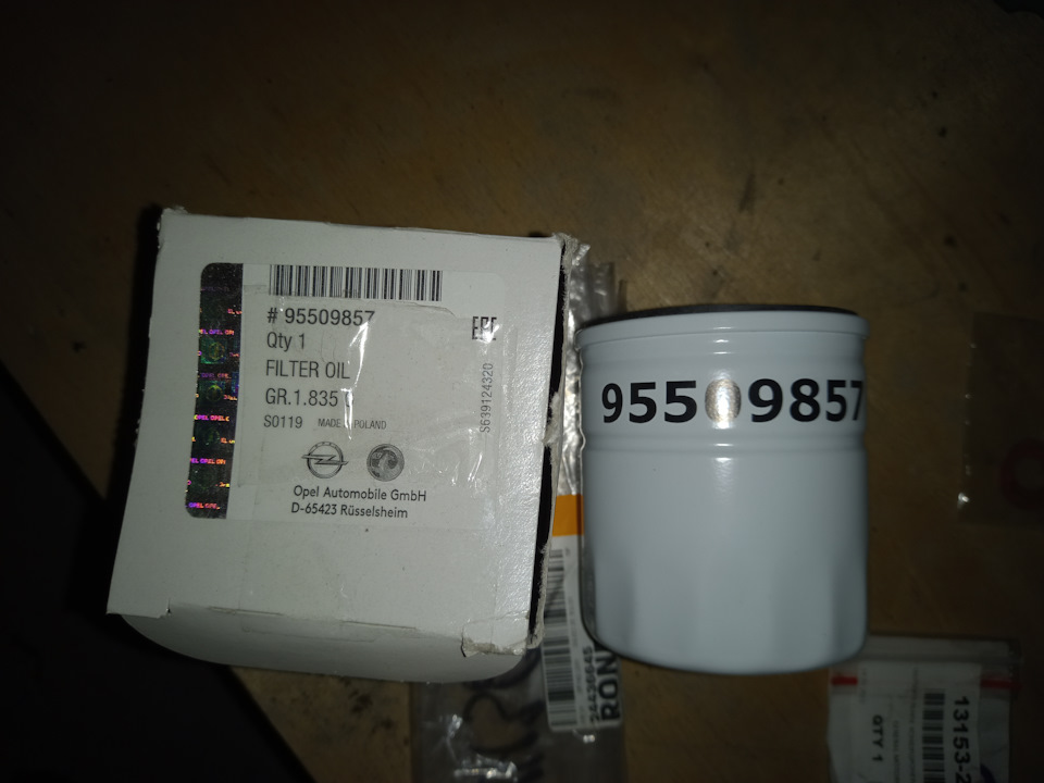95509857 Масляный фильтр GM | Запчасти на DRIVE2